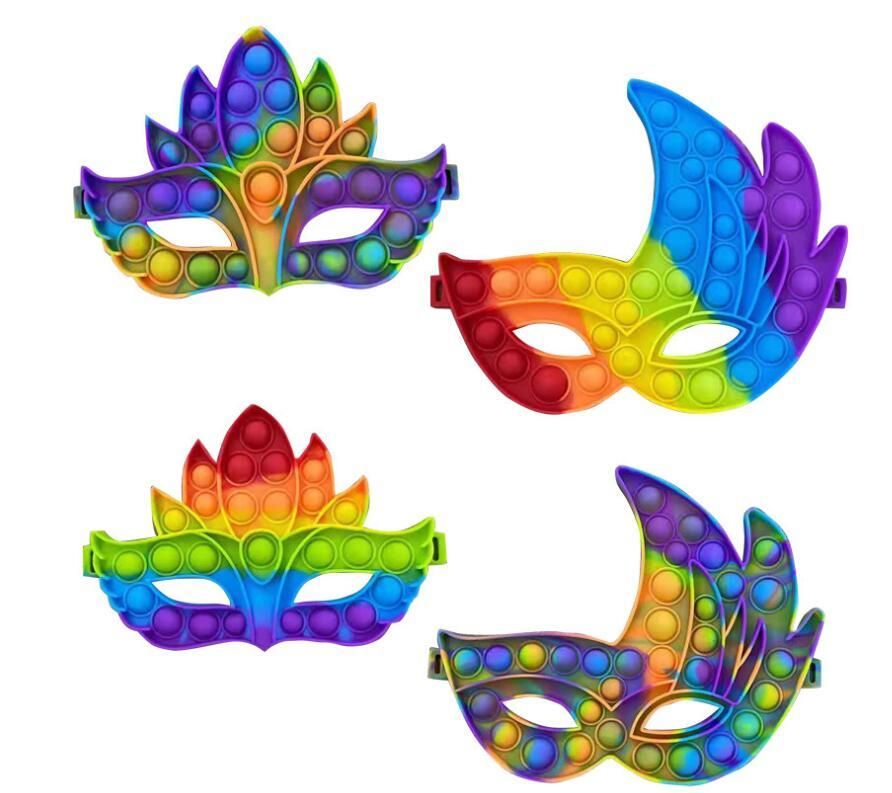 UPS DHL Party Mask Fidget Toy Rainbow Masquerade Mask Balls Bark Dress ...