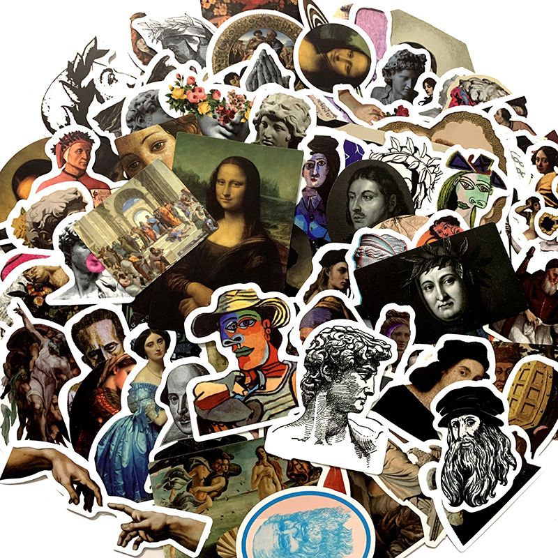 Car Retro Roman Artist Stickers Famous Sculpture Decals Decoration For ...