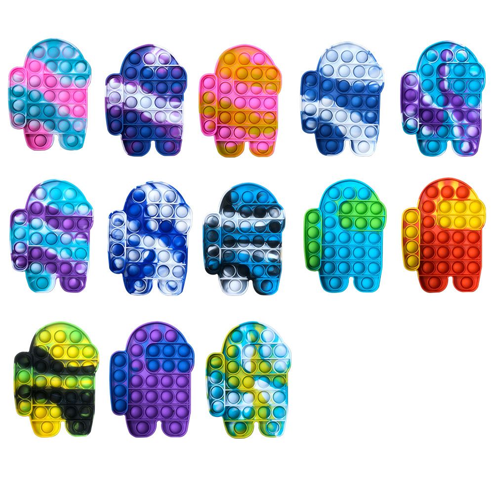 Rainbow Tie Dye Dinosaur Board Fidget Toys Push Bubble Boards Finger ...