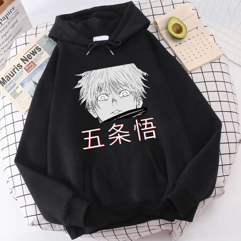2021 Satoru Gojo Jujutsu Kaisen Print Hooded Men Harajuku Casual