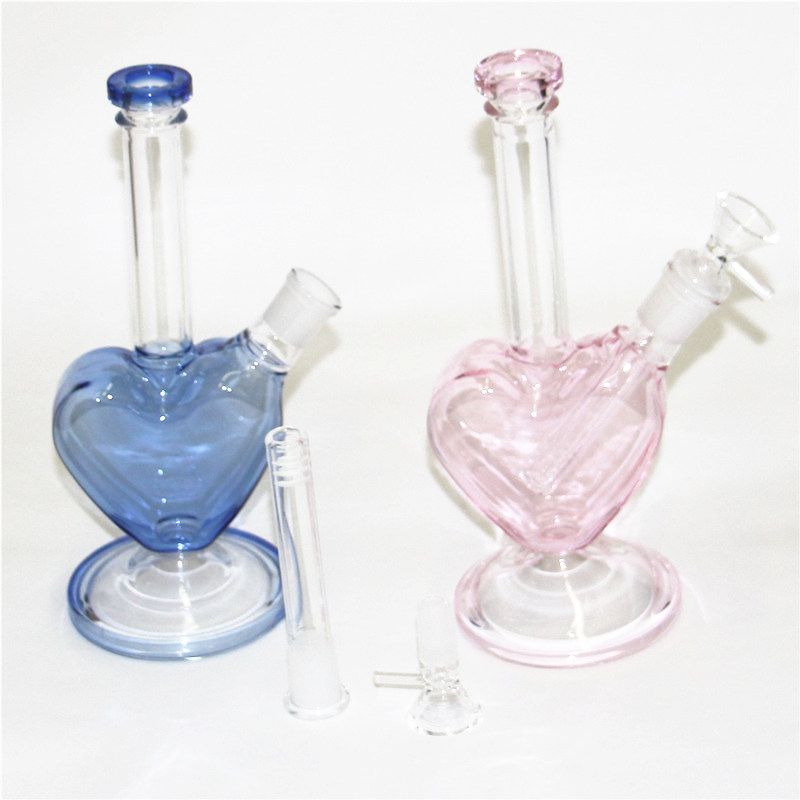 Heart Shape Water Bongs Glass Bong Oil Rig Smoking Pipes Hookahs With ...