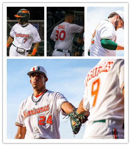 Miami Hurricanes Baseball Jersey 28 Jor Dan Lala 16 Ray Gil 51 Tony ...