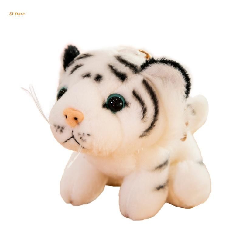 Keychains Plush Tiger Shape Keychain Dolls Stuffed Animal Keyring ...