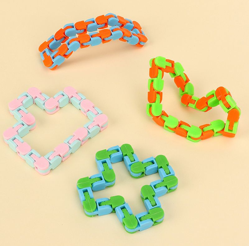 Wacky Tracks Snap Click Fidget Toys For Kids 24 Links Snake Puzzles ...