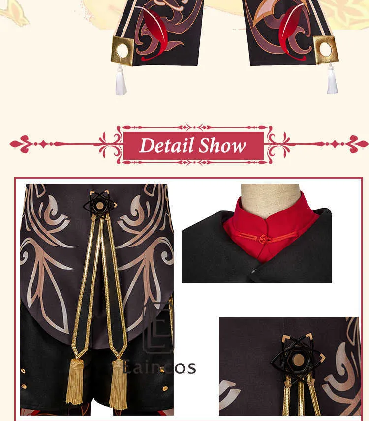 Jeu Genshin Impact Hu Tao Cosplay Costume Anime Tenues Robe Halloween ...