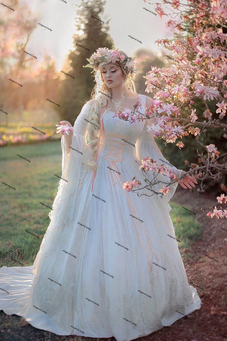 Medieval Wedding Dresses With Lace