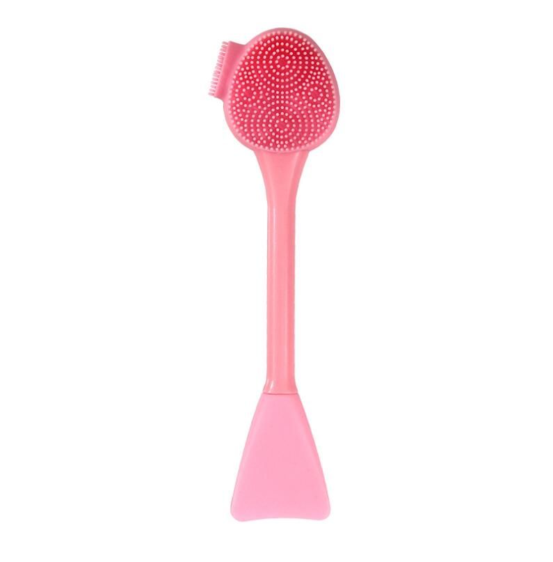 Dual Action Pink Facial Cleansing Brush Scrubbers Food Grade Silicone ...