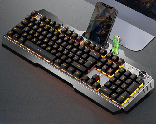 USB Wired Gaming Keyboards Metal Stand Suspension Backlights Multimedia ...