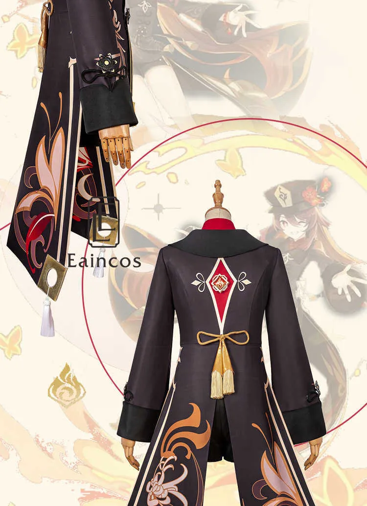 Jeu Genshin Impact Hu Tao Cosplay Costume Anime Tenues Robe Halloween ...