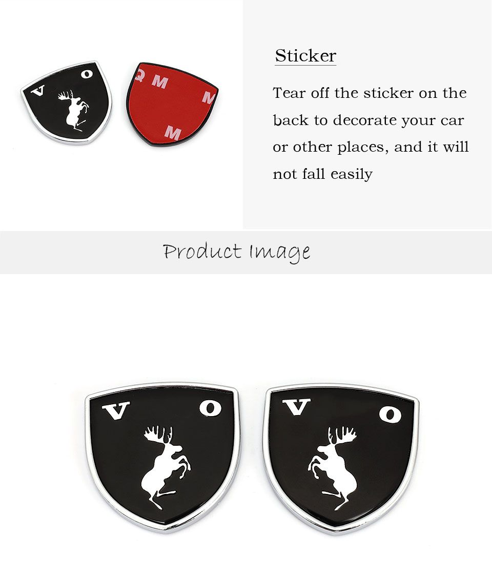 Wholesale 3D Moose Deer Logo Emblem Badge Decals Car Sticker For Volvo ...