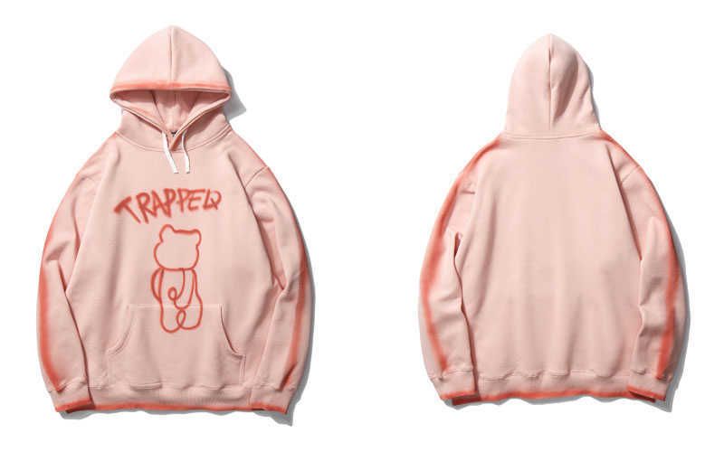 GONTHWID Graffiti Trapped Bear Tie Dye Hoodies Streetwear Hip Hop ...