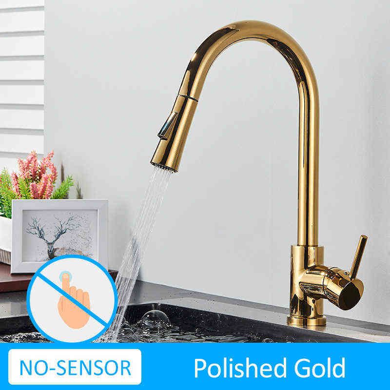 Champagne Bronze Gold Sensor Torneiras De Cozinha Sensível Smart Touch ...