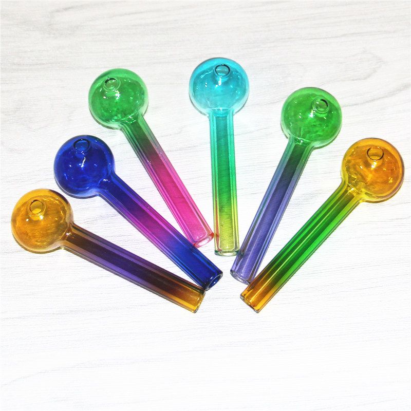 Colored Pyrex Glass Oil Burner Pipe Smoking Handle Pipes Glass Bulb ...
