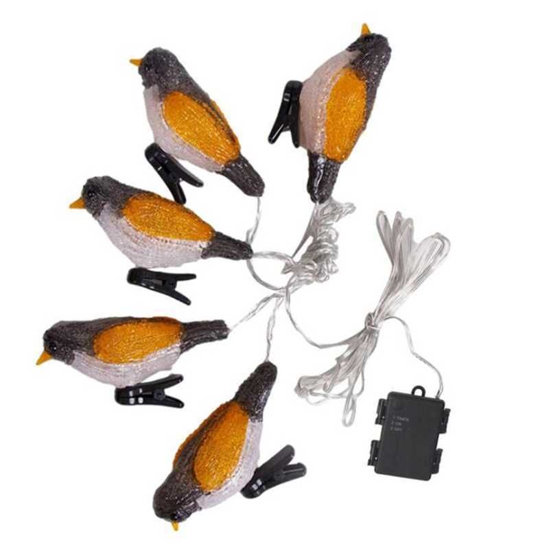 SunJoyco Bird String Lights: 5 LED Waterproof Solar Powered Outdoor ...