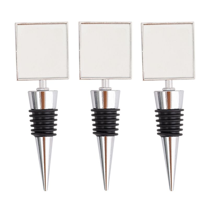 Wholesale Stylish And Cheap BRAND Square Wine Stoppers Blank Metal ...