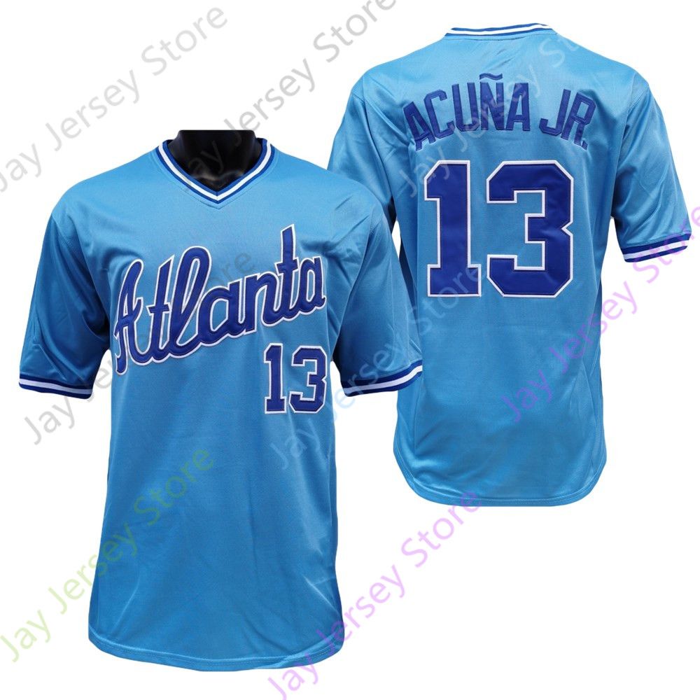 Ronald Acuna Acuna Jr Trikot 2021 ASG 150. Patch Babyblauer Pullover ...