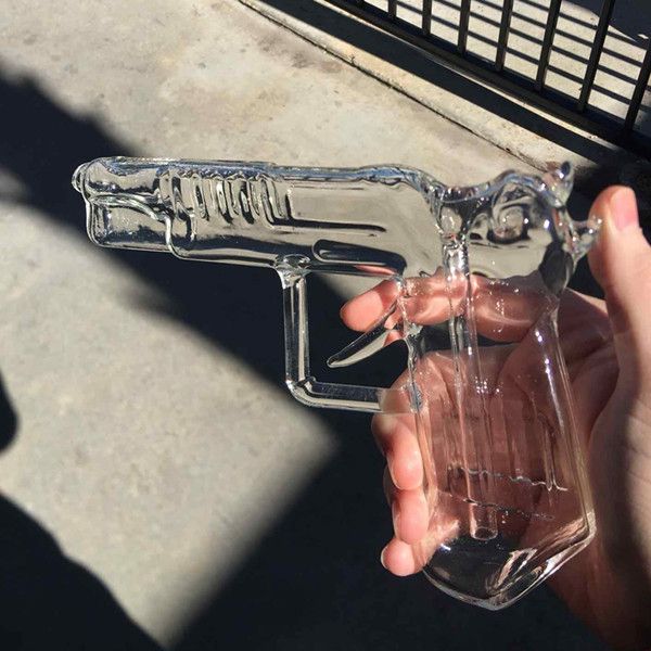 High Clear Glass Bong Gun Shape Glass Water Pipe Vaporizer Percolator ...
