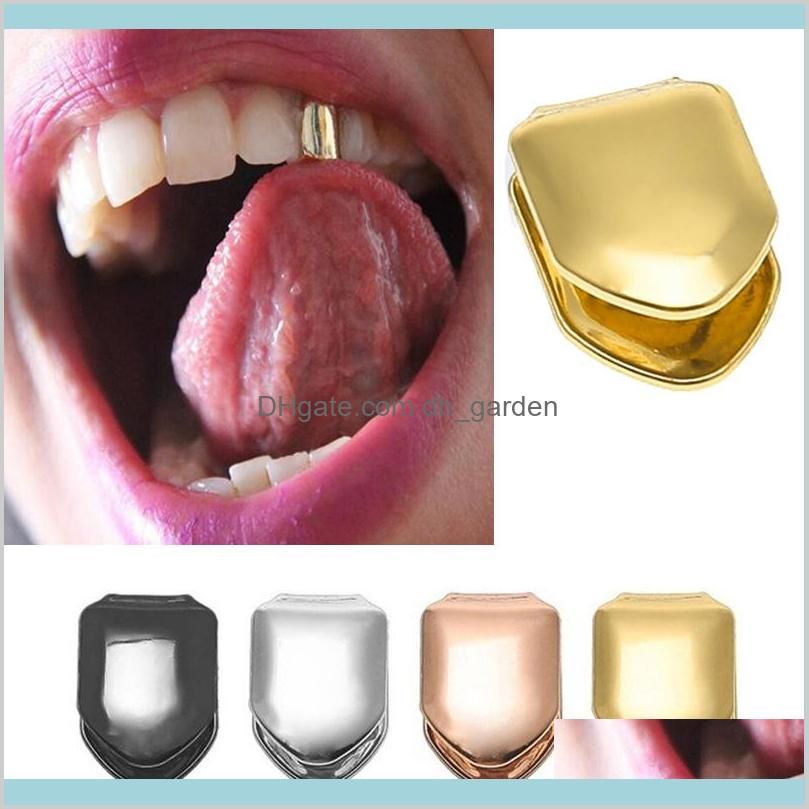 2 Pieces Grillz Mouth Teeth, Hip Hop Teeth Plain , Top Tooth Single ...