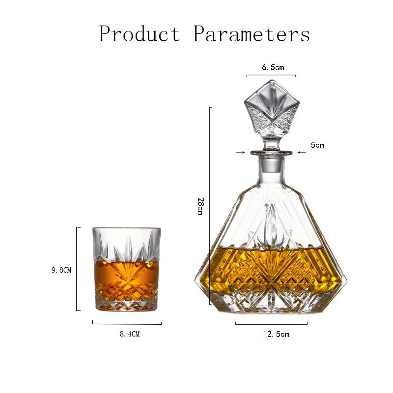 Tableware Decanters Irish Cut Triangular Whiskey Decanter Set with 2 ...