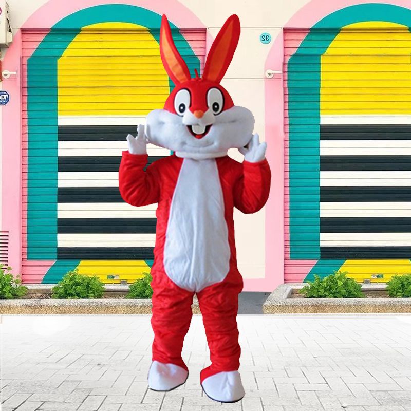 Bugs Rabbit Mascot Costume Cartoon Character Adult Suit Fancy Dress New