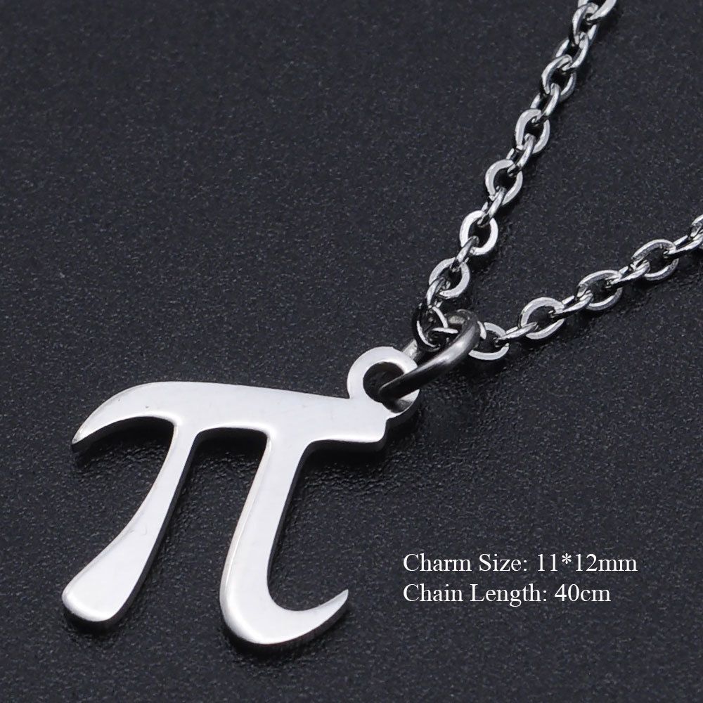 Math Pi 3.14 Symbol Number Pendant Necklace Stainless Steel Geometry ...