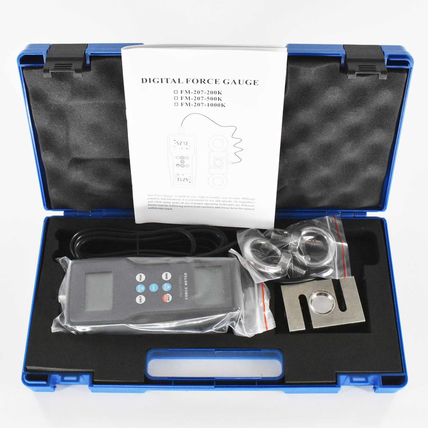 Digital Force Gauge Push Pull Tension Meter Tester FM 207 200K 200kgf ...