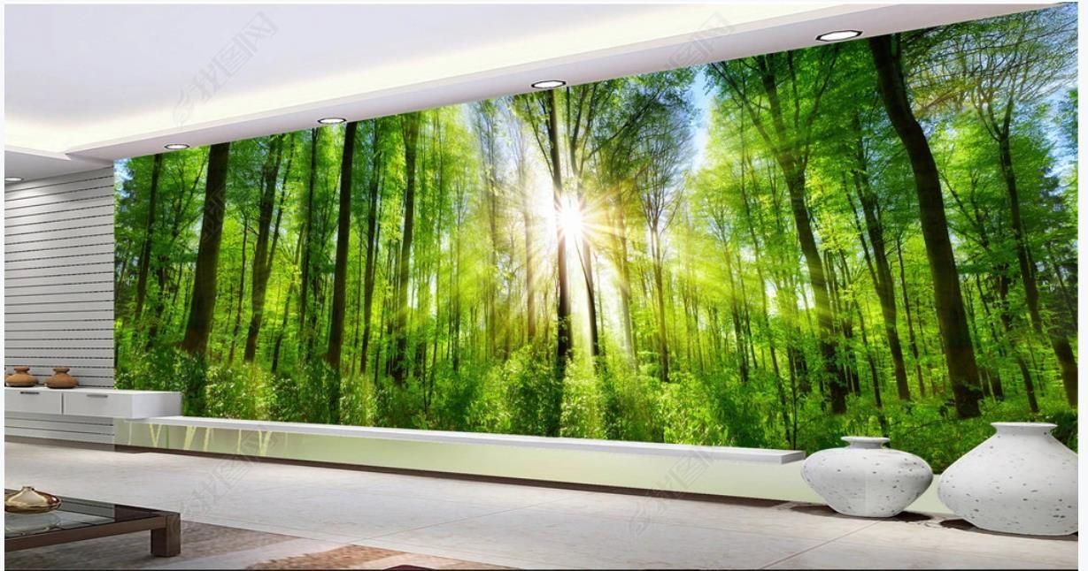 مخصص صور خلفيات 3d الجداريات خلفيات الحديثة النمط الأوروبي النمط الأخضر ...