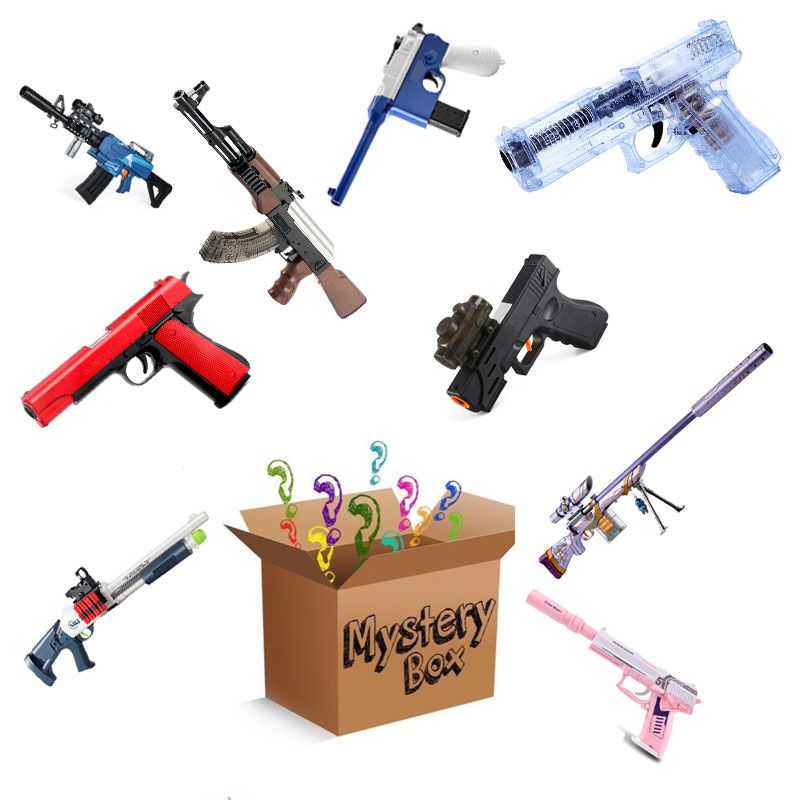 Mystery Box: Toy Guns Pistol Blaster Crystal Bomb Foam Darts Shooting ...