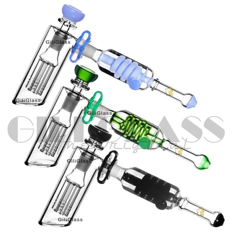 Freezable Coil Pipes Beaker Bubbler Glycerin Catcher Glass Bongs Hookah ...