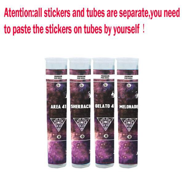 Empty 7 Flavors GASCO Stickers Labels With Black Clear Plastic Tube ...
