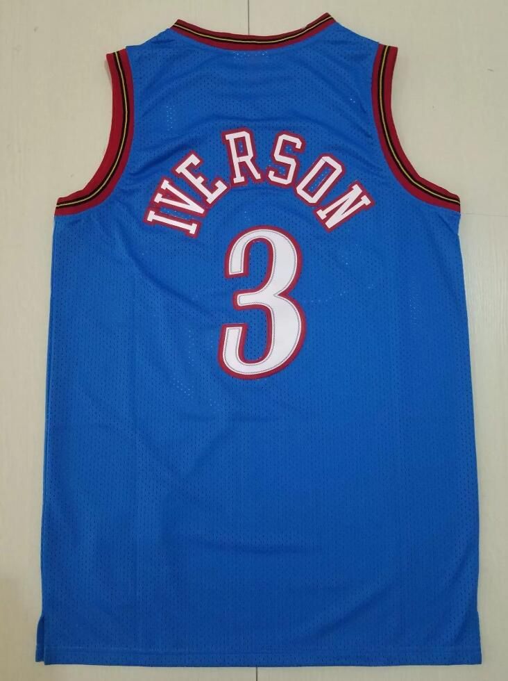 ₩10,942에서 3 Allen Iverson Retro Basketball Jersey Mens Red Blue 후퇴 ...