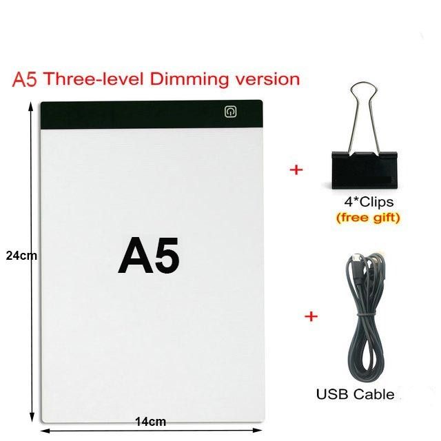 A3/A4/A5 Graphics Tablets Three Level Dimmable Led Light Copy Drawing ...