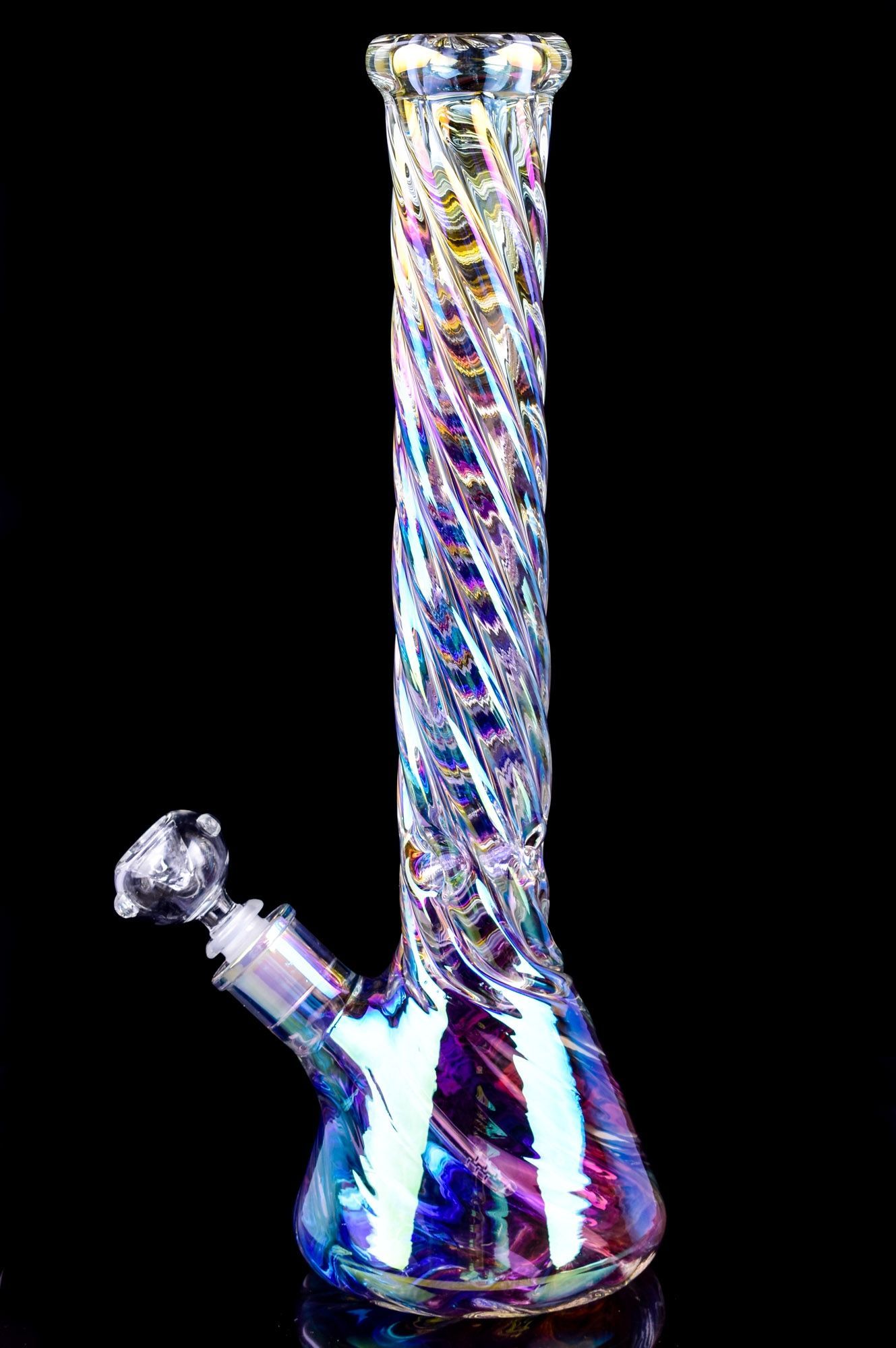 Rainbow Glass Bong Downstem Perc Hookahs Shisha Bubbler Thick Glass ...