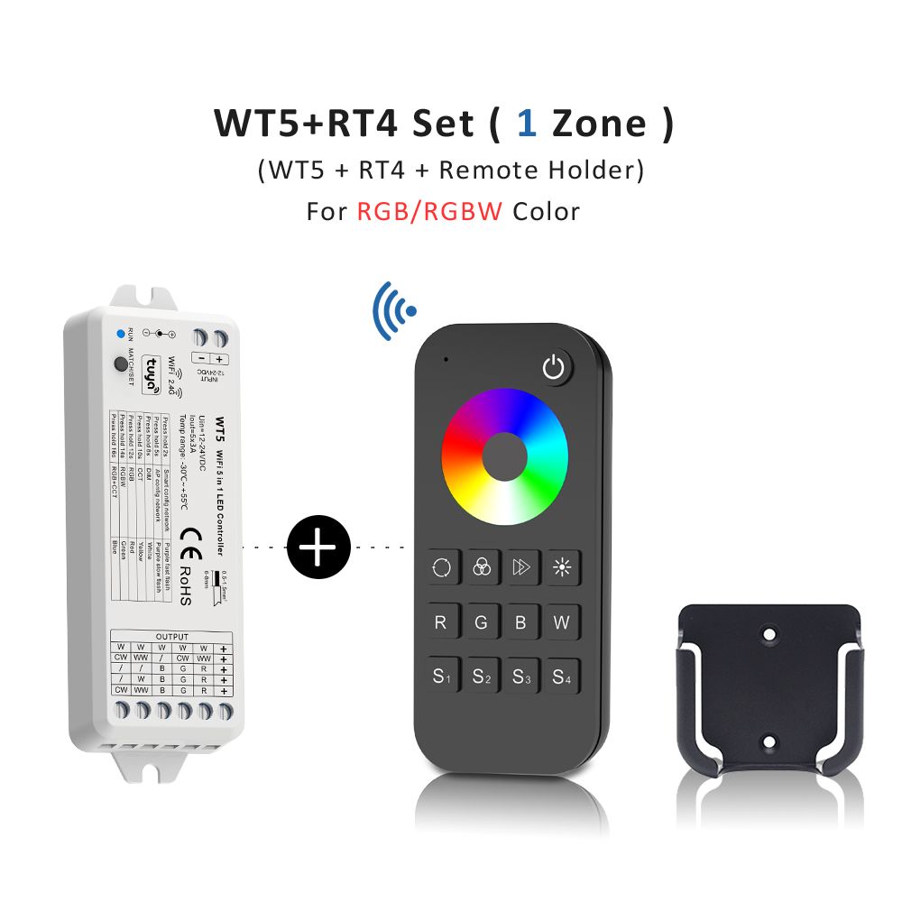 5 In 1 LED Strip Controller 12V 24V DC Tuya Smart Life WIFI 2.4G RF ...