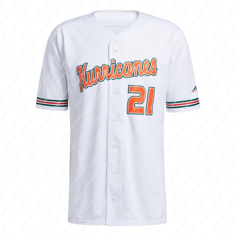 NCAA Miami Hurricanes Baseball Jersey CJ Kayfus Dominic Pitelli Yohandy ...