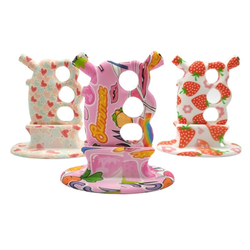 Silicone Knuckles Smoking Pipes Bubbler Hookah Shisha Oil Burner Dabs ...