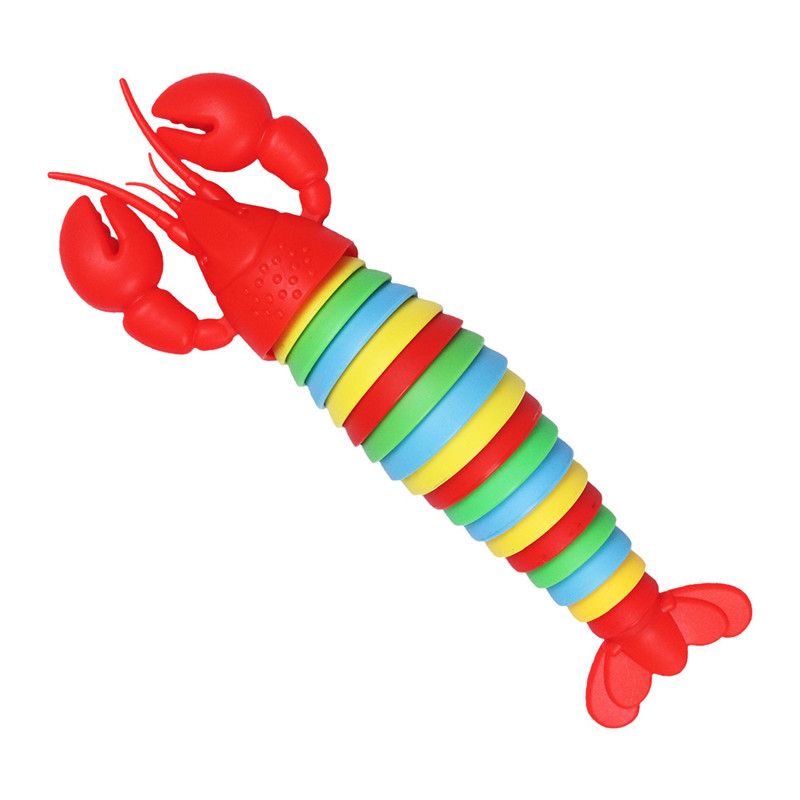 Luminous Fidget Slug Toy Articulated Flexible 3D Lobster Shaped Joints ...