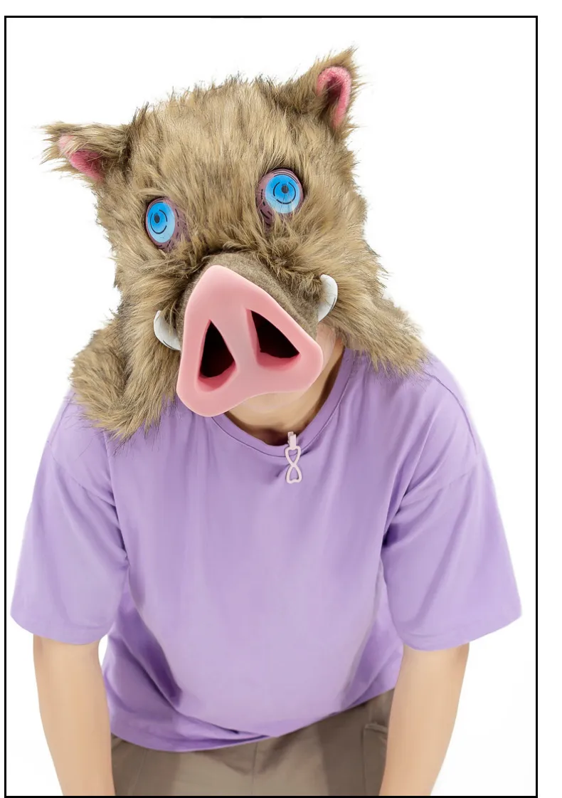 Inosuke Cosplay Boar Mask Demon Slayer Costume Kimetsu No Yaiba Pig ...