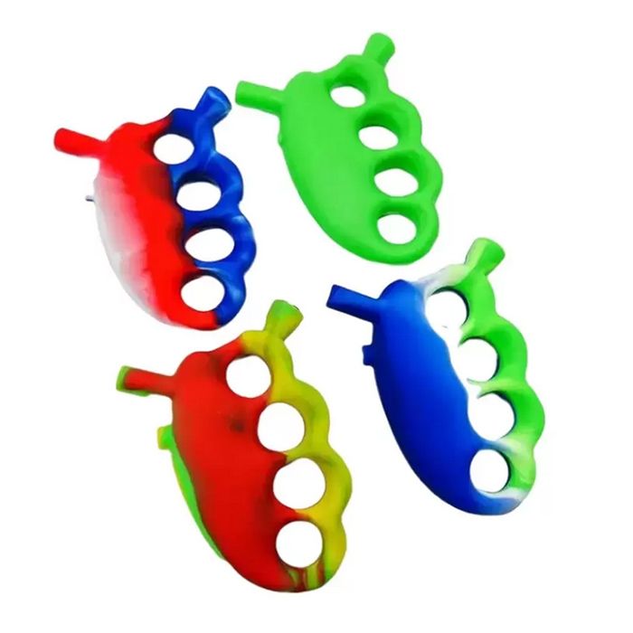 Silicone Knuckles Smoking Pipe With Base Food Grade Transfer Printed ...