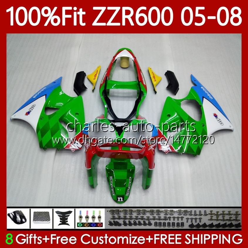 100% Fit Stock Green OEM Body For KAWASAKI NINJA ZZR 600 600 CC 600CC ...