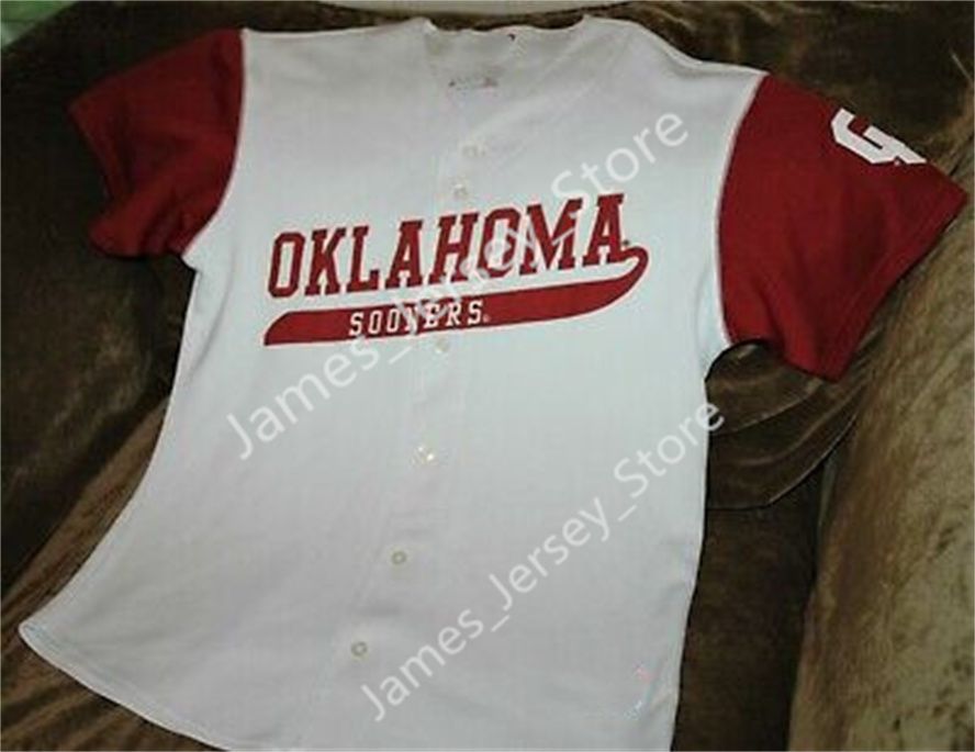 Oklahoma OU Stitched College Baseball Jersey 4 Brandon Zaragoza 35 ...