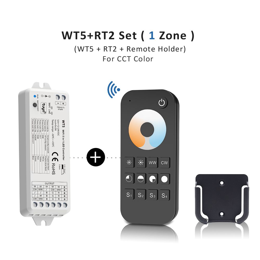 5 In 1 LED Strip Controller 12V 24V DC Tuya Smart Life WIFI 2.4G RF ...