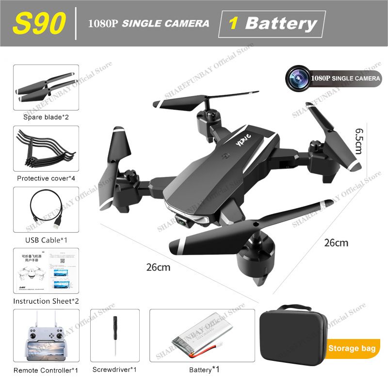 S90 Drone 4k Profession HD Wide Angle ESC Camera 1080P WiFi Fpv Dual ...