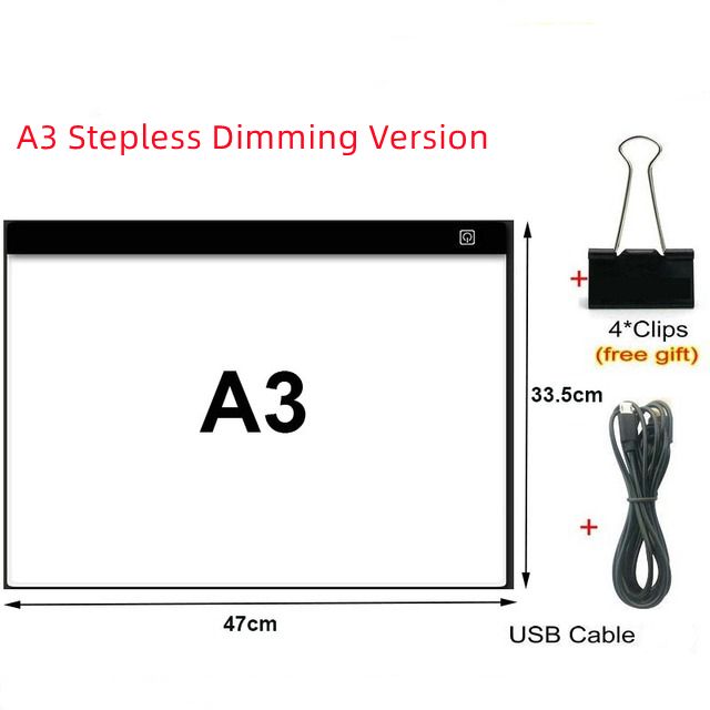 A3/A4/A5 Graphics Tablets Three Level Dimmable Led Light Copy Drawing ...