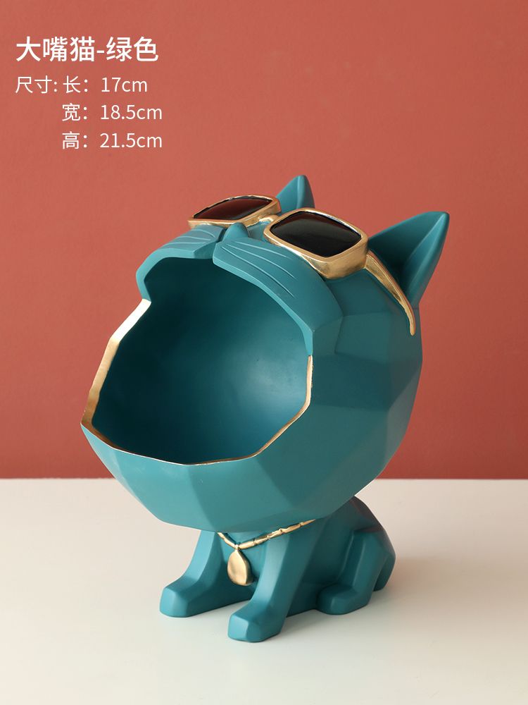 Purrfect Paws Storage Box Resin Cat Sculpture Figurine For Home Decor ...