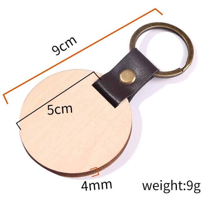 Engraved Leather And Beech Wood Wooden Keychain With Carving Perfect ...