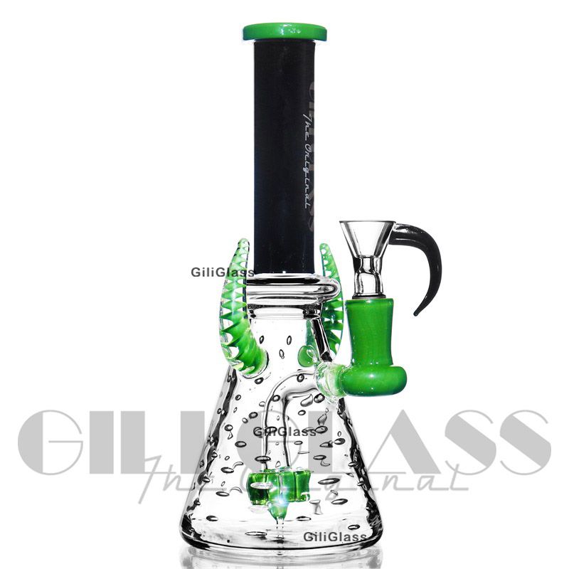 9 Inches New Heady Unique Glass Bongs With Accessories Striped Color ...