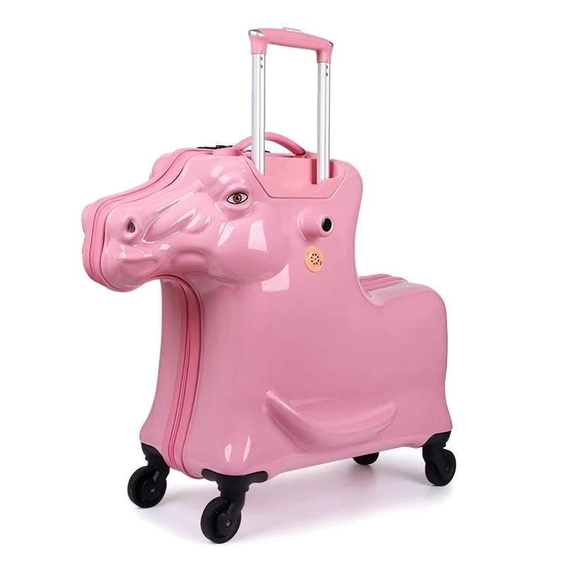 Suitcases 3D Cartoon Horse Travel Rolling Luggage Bag Kids Cute Trolley ...