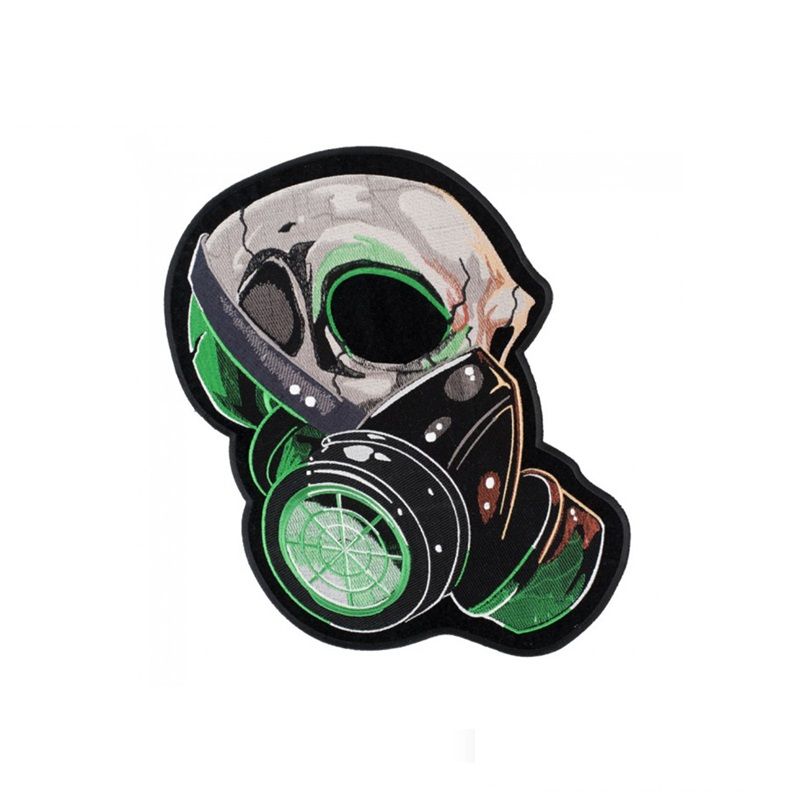 Gas Mask Skull Embroidery Patches Large Back Size Sewing Notions For ...