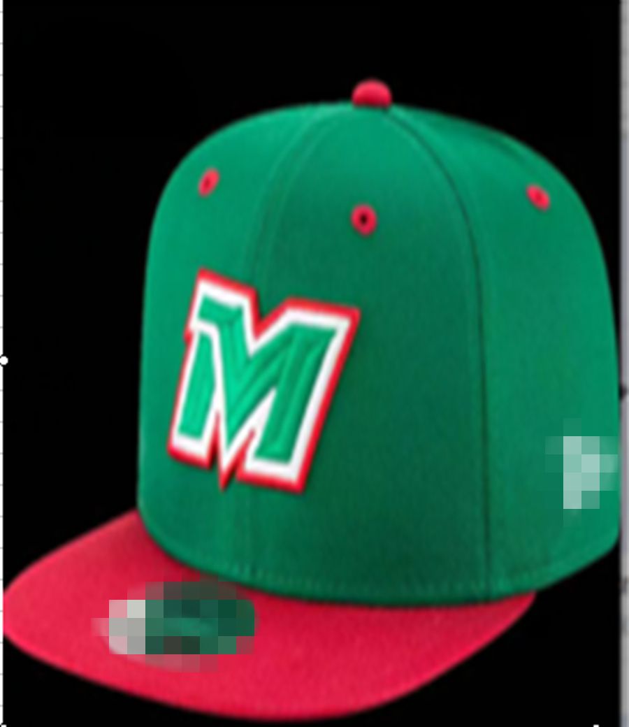 Mexico Fitted Caps Letter M Hip Hop Size Hats Baseball Caps Adult Flat ...